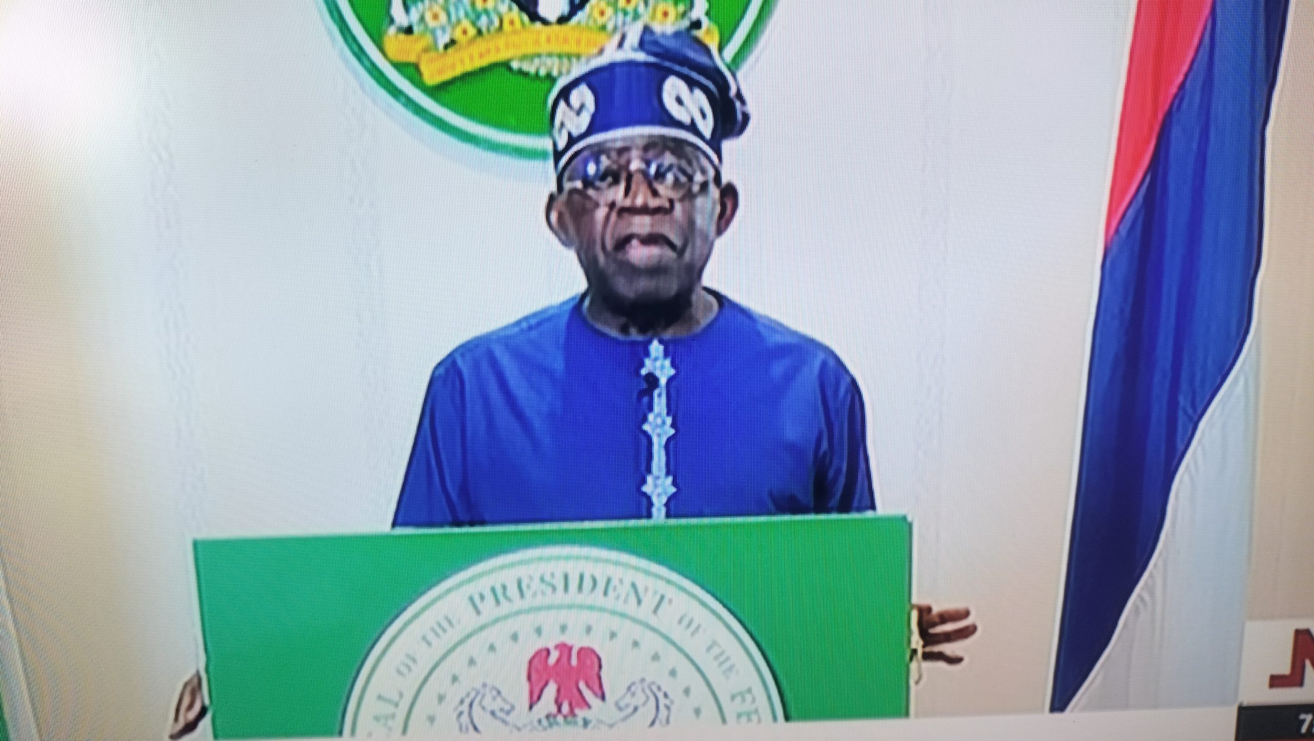 BROADCAST BY HIS EXCELLENCY BOLA AHMED TINUBU, PRESIDENT AND COMMANDER-IN-CHIEF OF THE ARMED ...