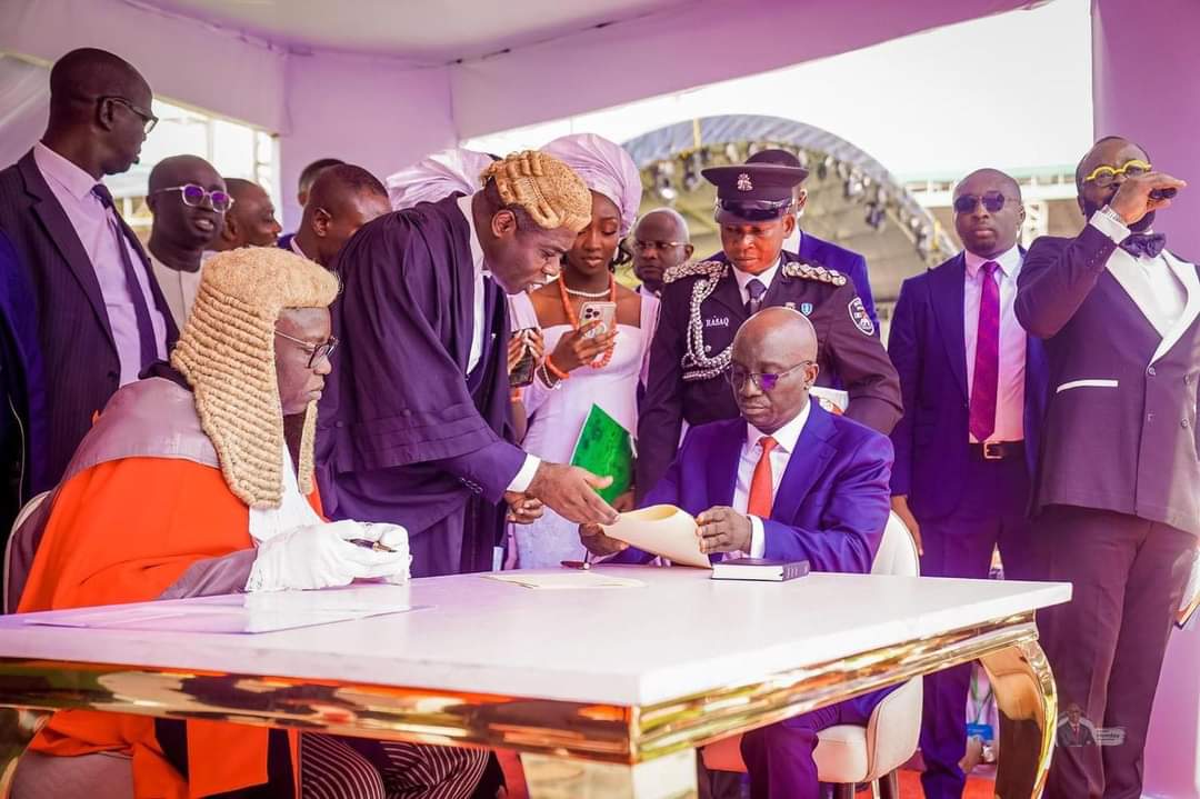 Sen. Monday Okphebolo Sworn In As Edo Governor - Democracy Newsline ...
